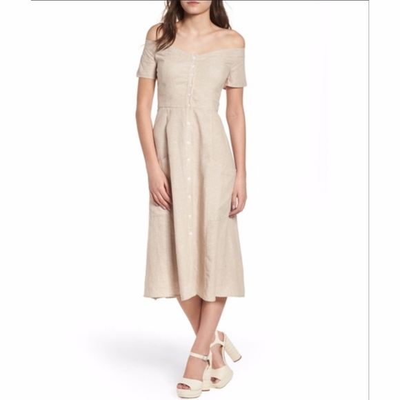 Wayf | Dresses | Wayf Linen Midi Dress | Poshmark